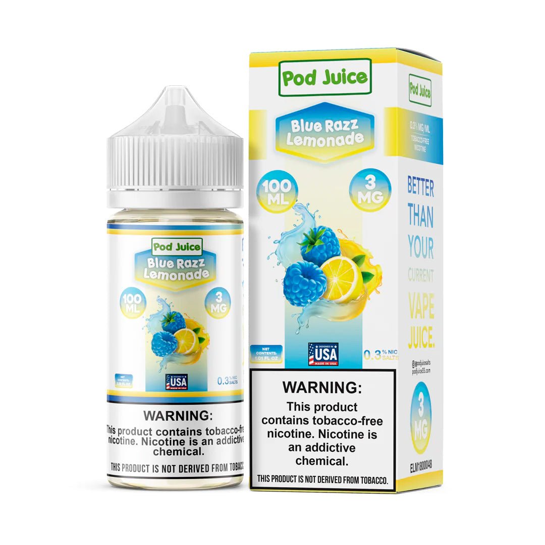 Blue Razz Lemonade - Eliquid de Pod Juice en DIY Vape.