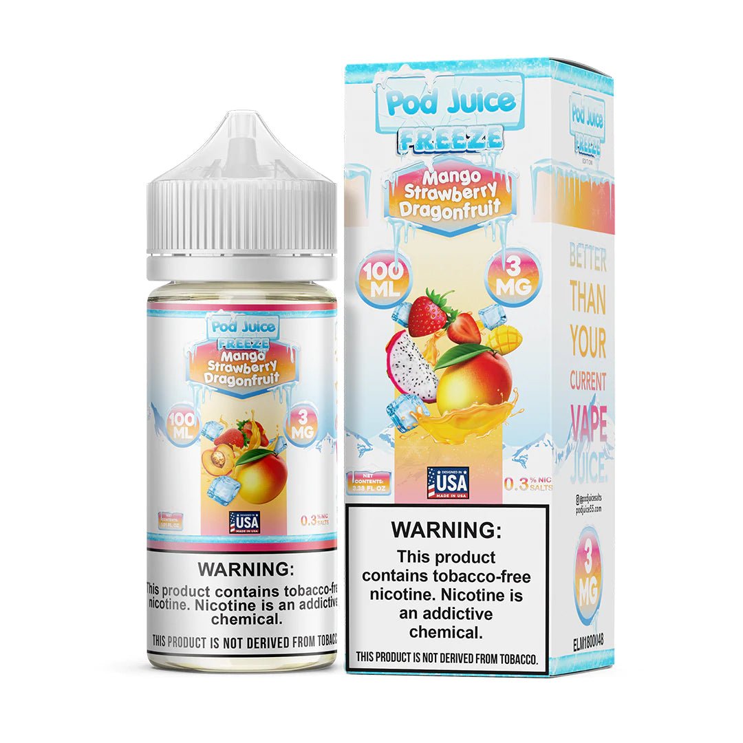 Mango Strawberry Dragonfruit Freeze - Eliquid de Pod Juice en DIY Vape.