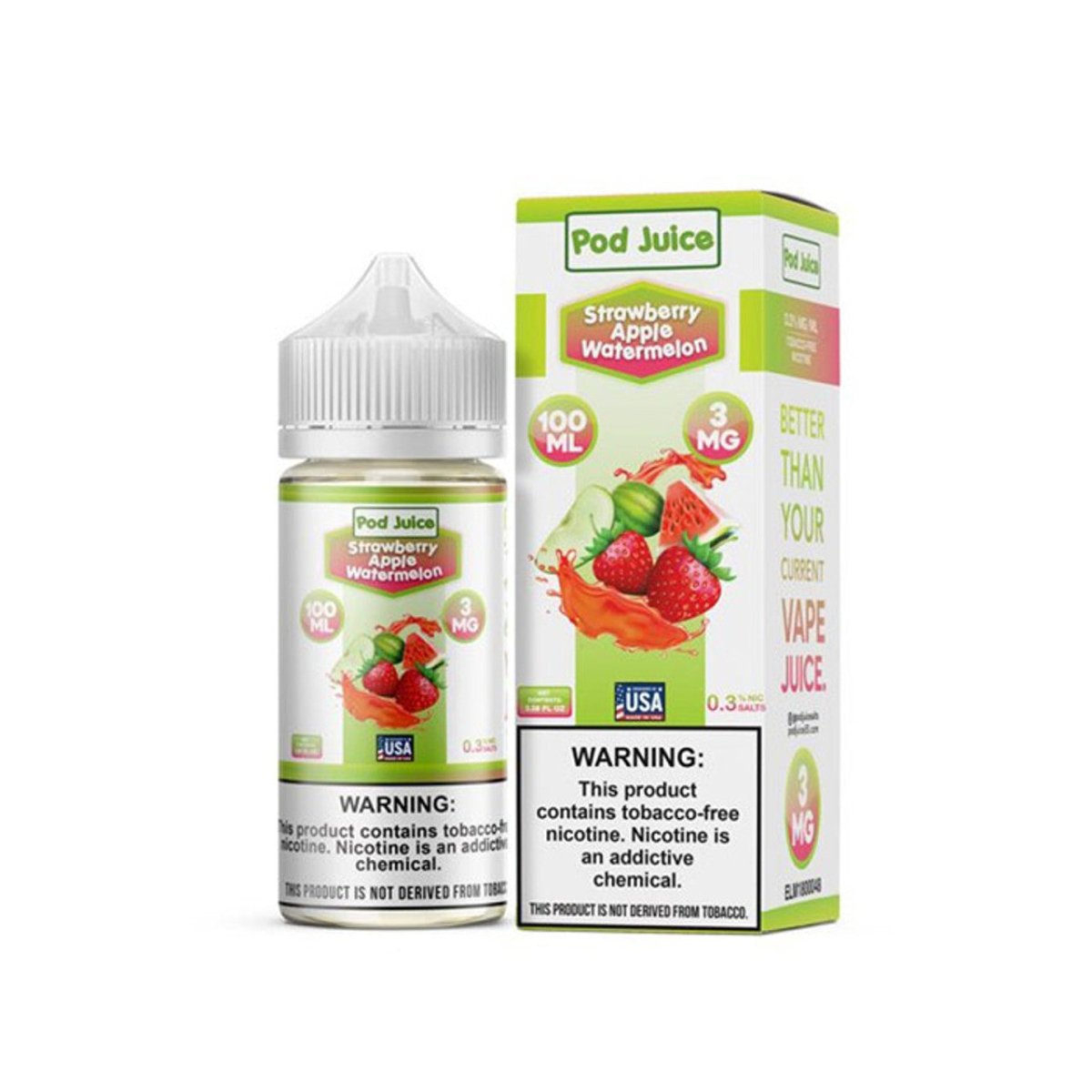 Strawberry Apple Watermelon - Eliquid de Pod Juice en DIY Vape.